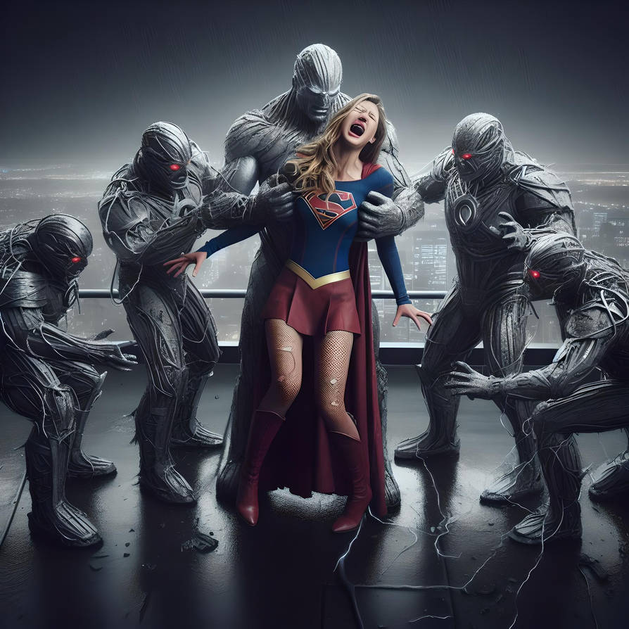 0215 Supergirl Rooftop Torture Blue Costtume By Anoyranoyranoyr On
