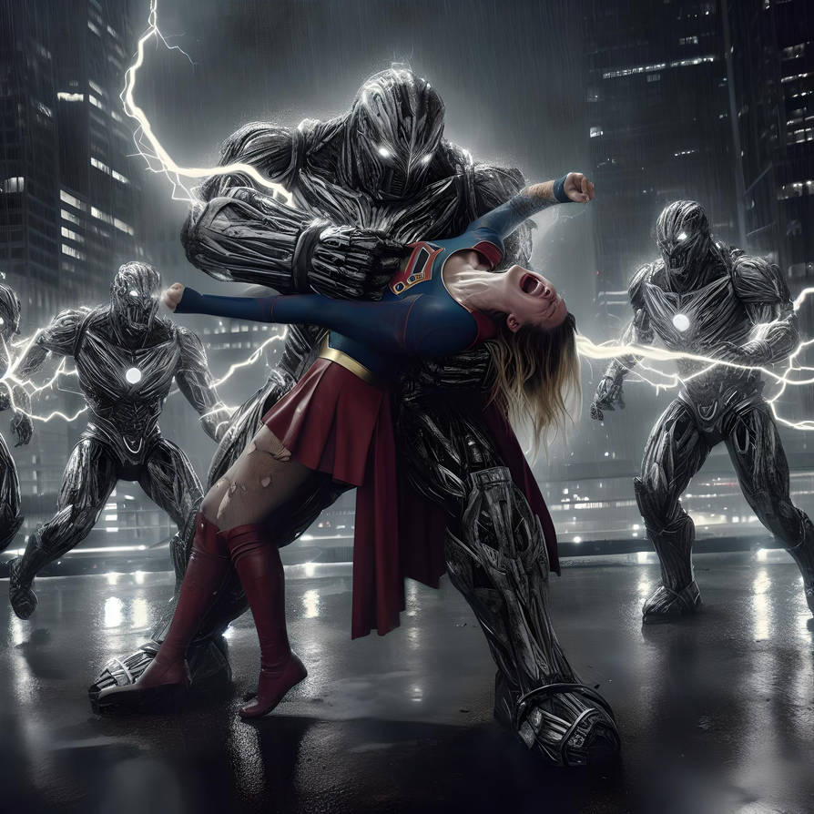 0217 Supergirl Rooftop Torture Blue Costtume By Anoyranoyranoyr On
