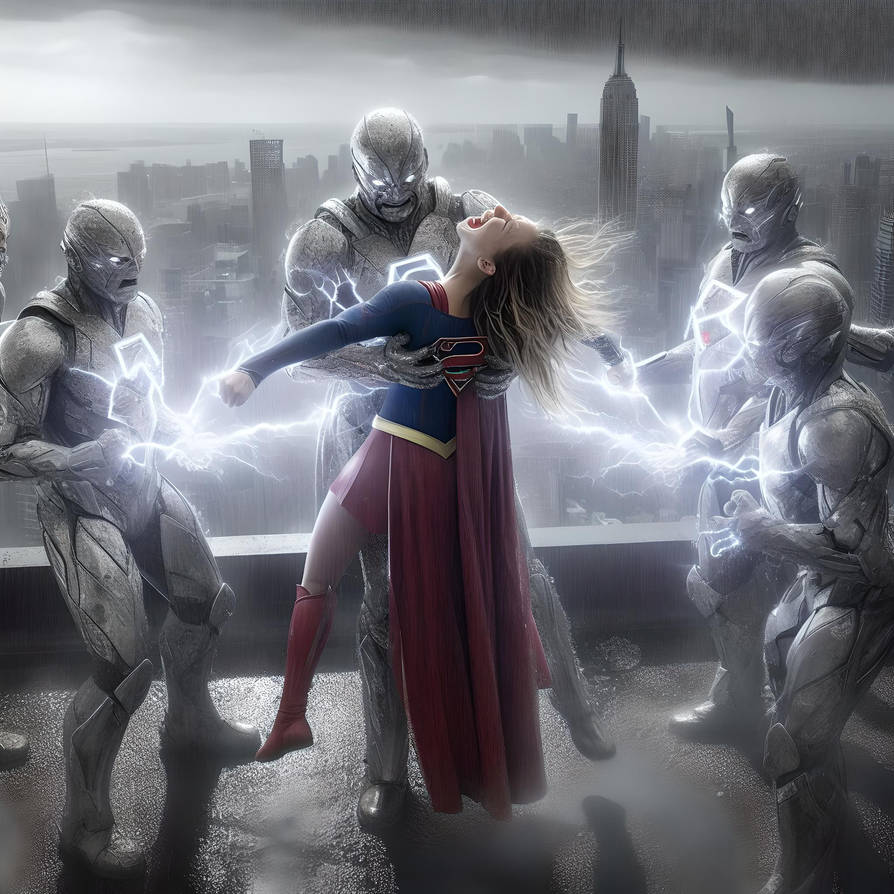 0219 Supergirl Rooftop Torture Blue Costtume By Anoyranoyranoyr On