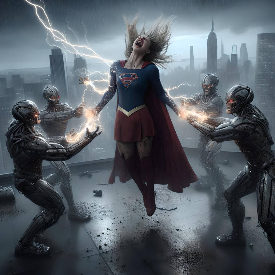 0226 Supergirl Rooftop Torture Blue Costtume By Anoyranoyranoyr On
