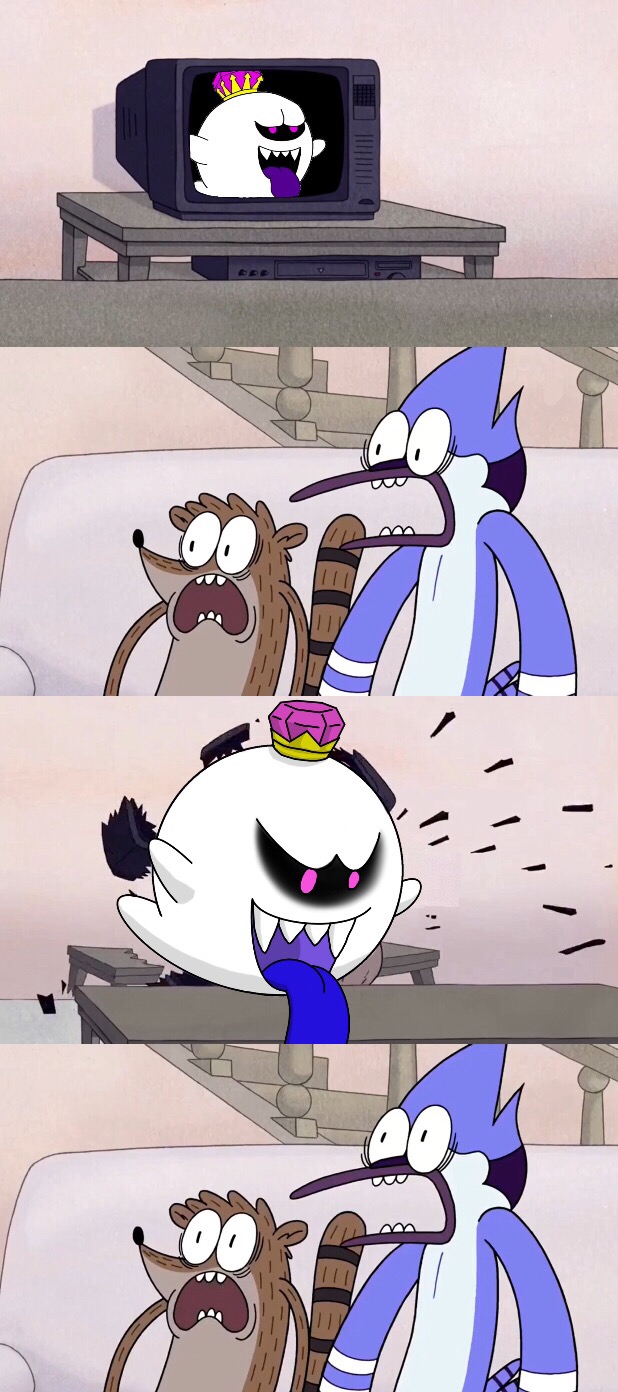 Mordecai And Rigby Are Scared Of King Boo By Leonsart933838 On Deviantart