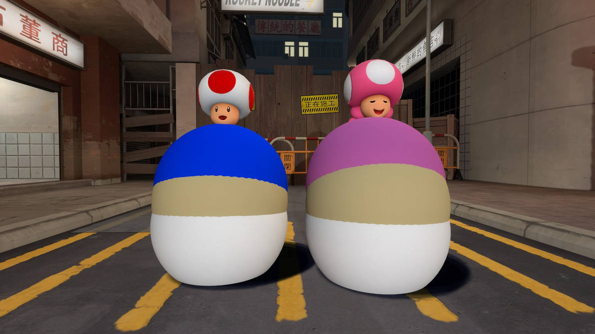 Toad And Toadette Inflated By 0640carlos On Deviantart