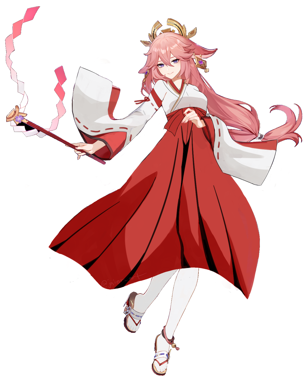 Genshin Impact Yae Miko NPC Shrine Maiden Clothes by JniorArt on DeviantArt Genshin Impact Yae Miko NPC Shrine Maiden Clothes by JniorArt on DeviantArt