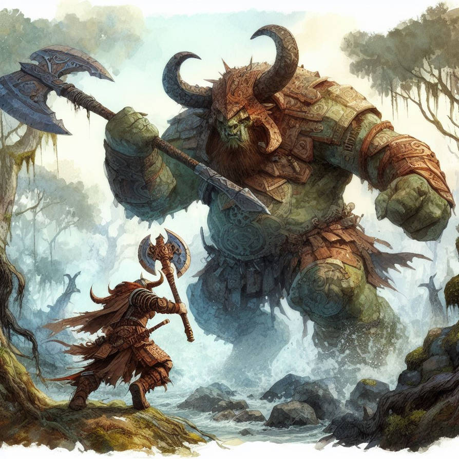 Barbarian Vs Big Orcs By Eron01 On Deviantart