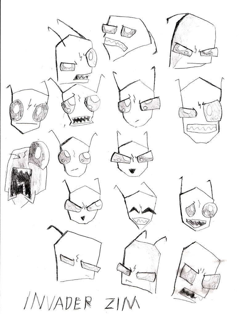 Invader Zim Facial Expressions By Hollow Man On Deviantart