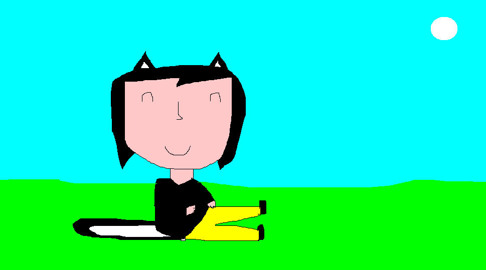 Skunk Girl Sitting On The Grass By Mer0s On Deviantart