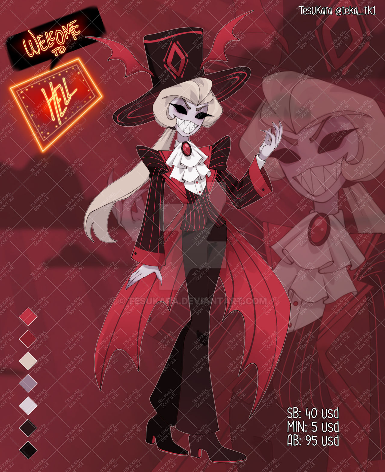 Closed Hazbin Hotel Adoptable By Tesukara On Deviantart
