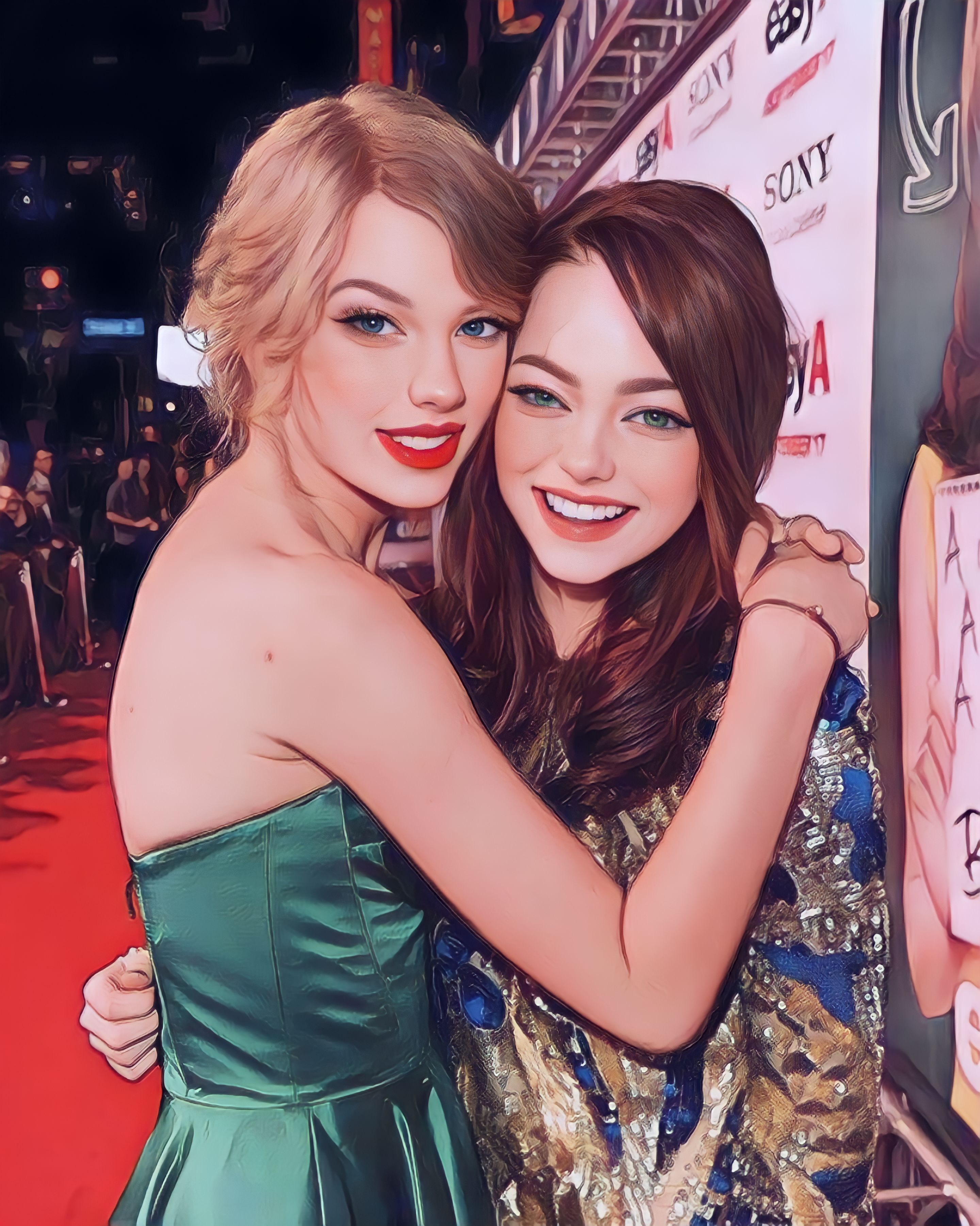 Taylor Swift And Emma Stone By Celebcartoonizer On Deviantart