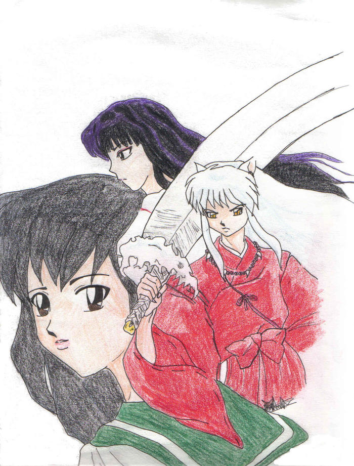 Inuyasha group pic.-colored by PurpleRainFall on DeviantArt
