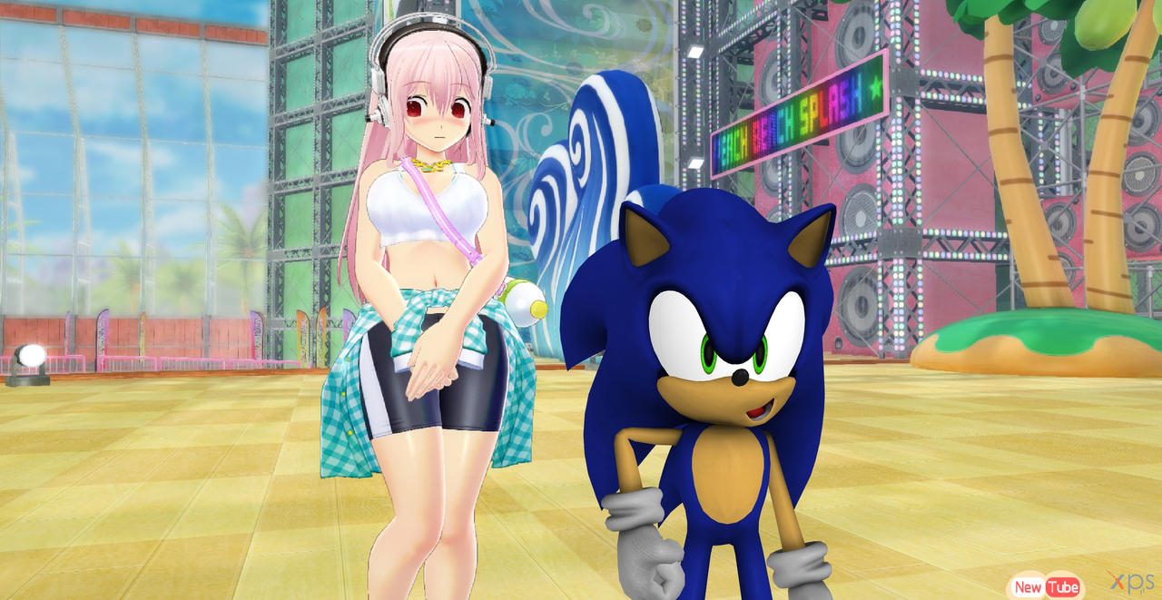 Sonic And Super Sonico Having Great Time By Ultimadarkangel500x On Deviantart
