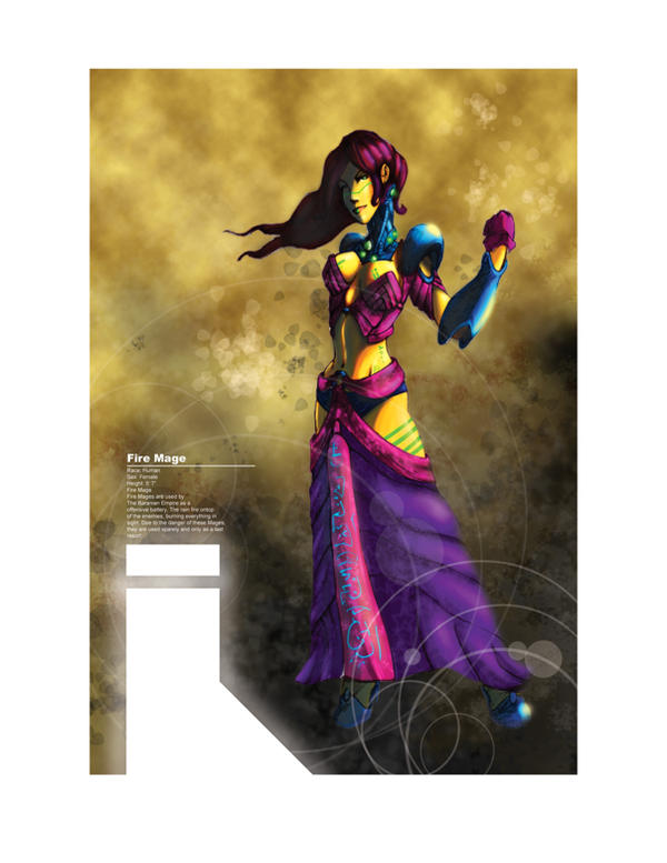 Female Fire Mage by Baranha on DeviantArt
