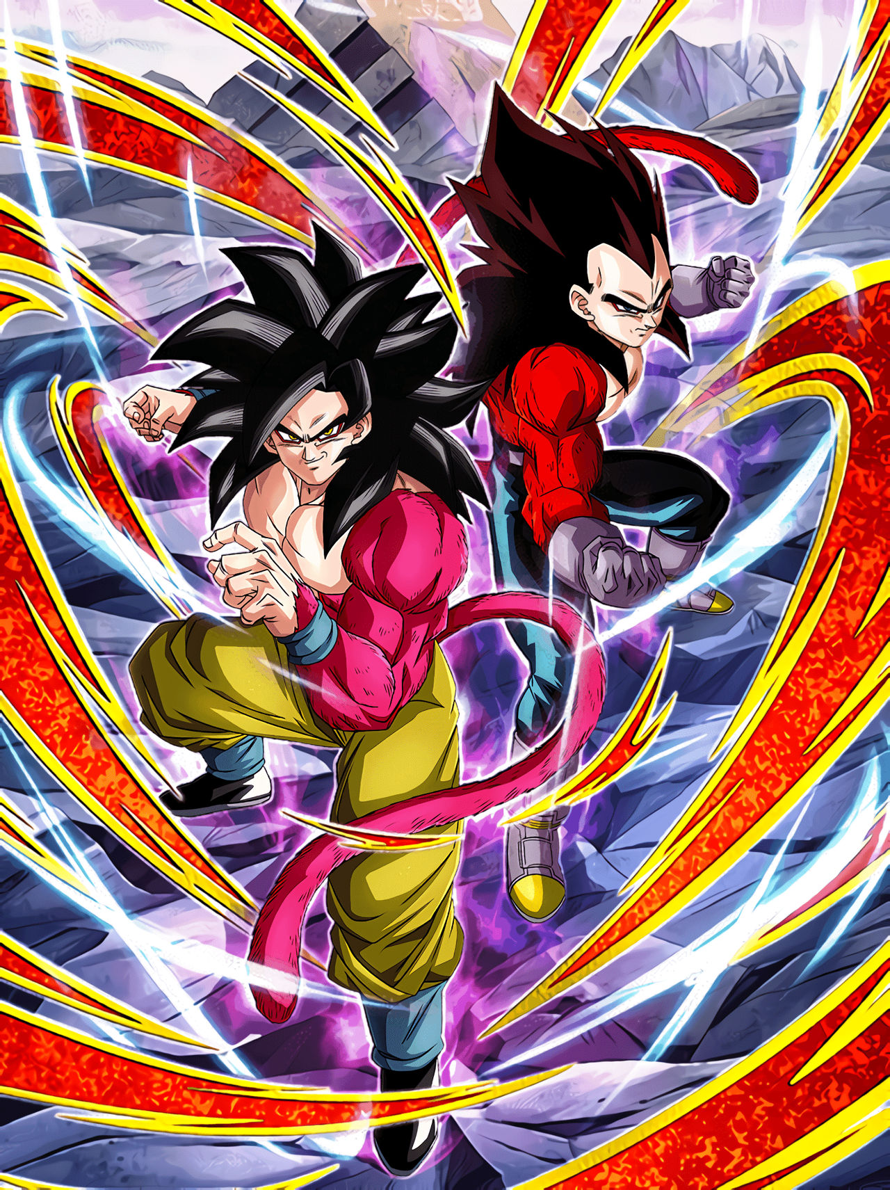 Super Saiyan 4 Goku And Vegeta 4k Upscale Card By Woodlandbuckle On Deviantart