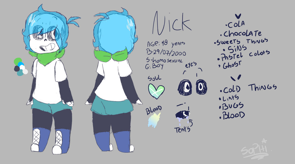 Nick Reference Sheet by sophisansfangirl on DeviantArt Nick Reference Sheet by sophisansfangirl on DeviantArt