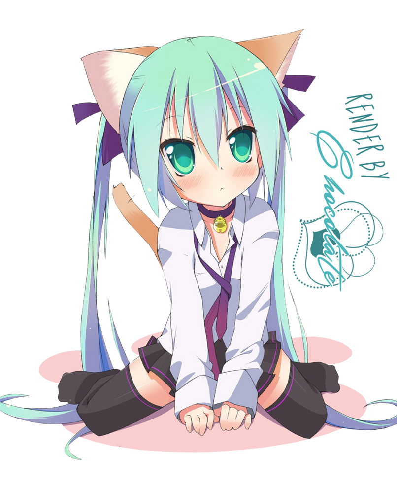 Hatsune Miku Neko Version Render By Schokoladeneisx3 On Deviantart