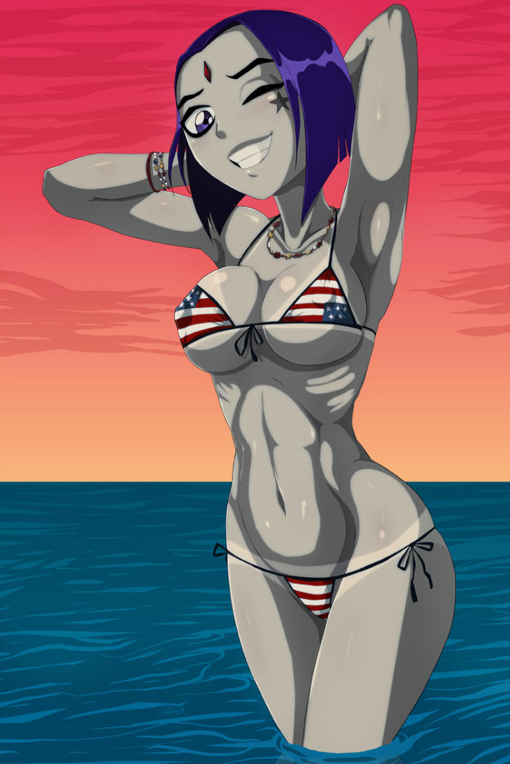 Raven In Bikini By Seraphinpoudrier On Deviantart