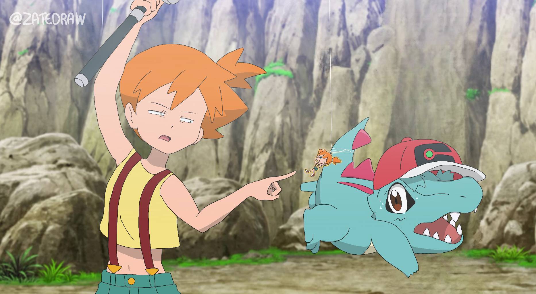 Ash As Totodile By Zatedraw On Deviantart