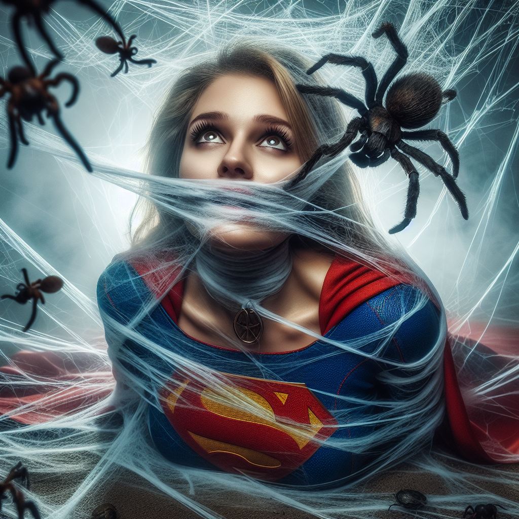 Supergirl Spider Cocooned By Cocoonprincess On Deviantart