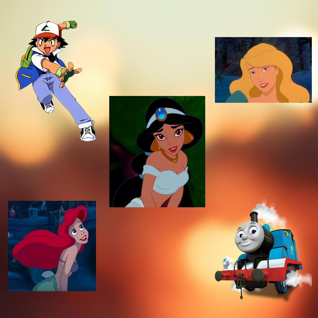 Ash Ariel Jasmine Odette And Thomas By Stonekieran07 On Deviantart