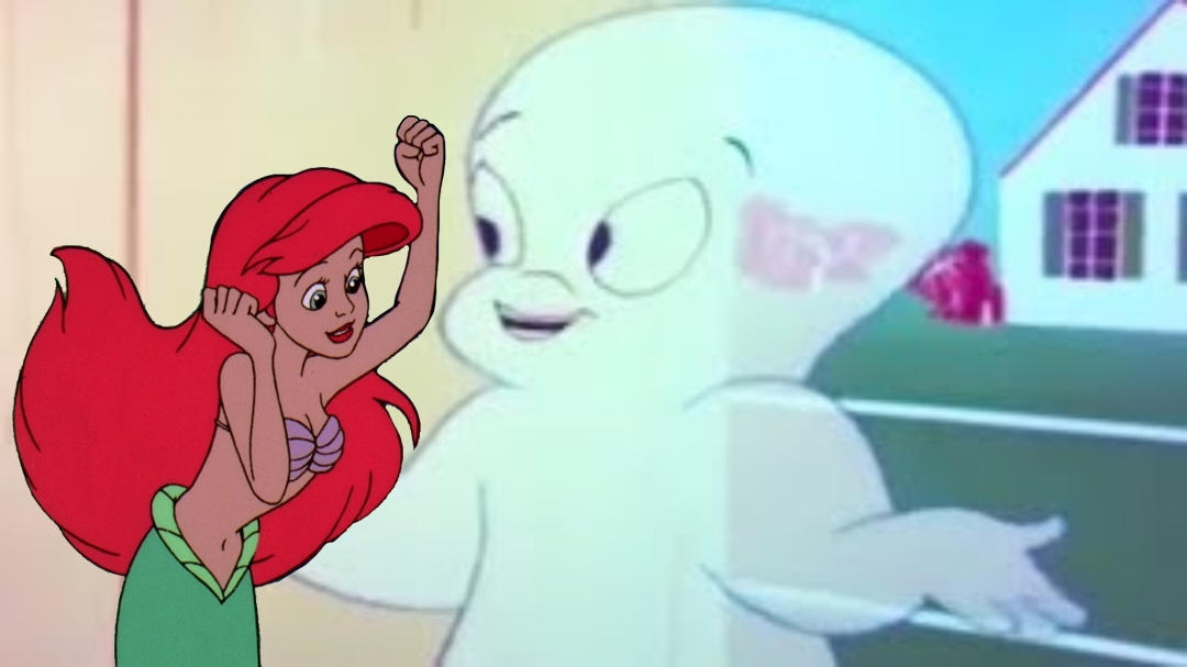 Ariel Gives Casper A Hug And Kiss By Stonekieran07 On Deviantart