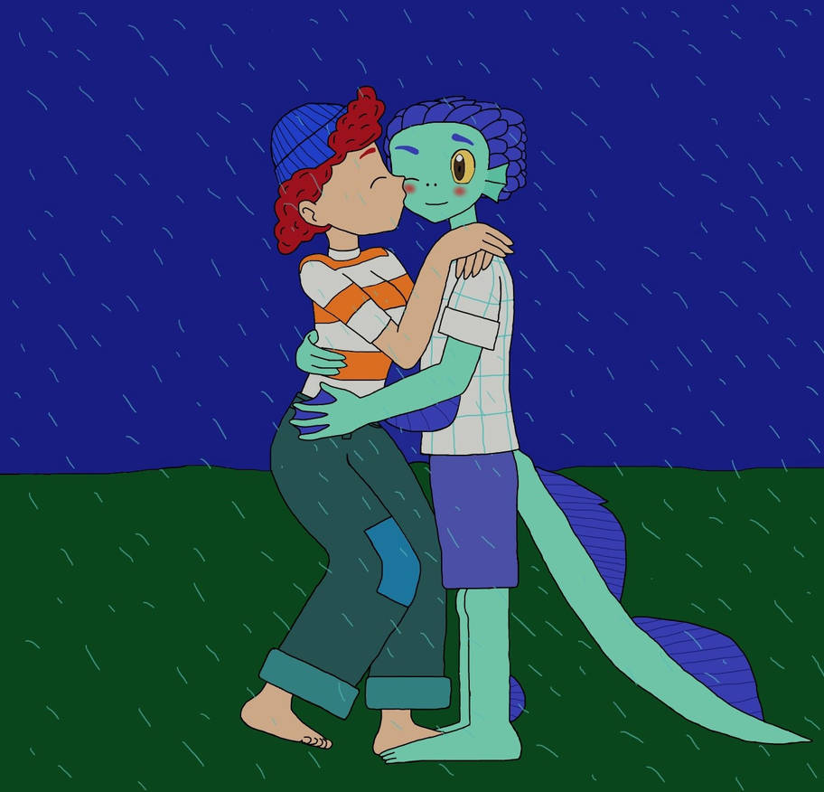 Luca And Giulia Kiss In The Rain By Orca303 On Deviantart