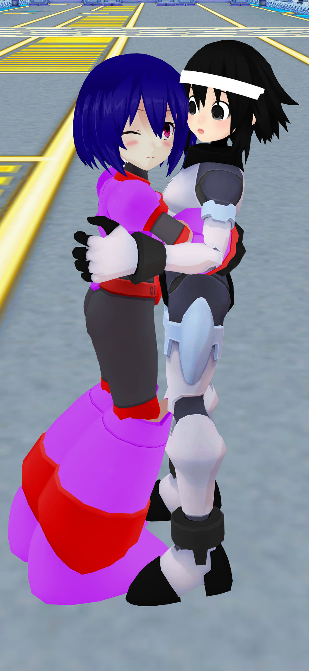 Mmd Akira Hugs Nepsashi By Megaali On Deviantart