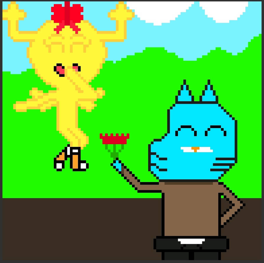 Gumball X Penny Giving Flowers By Benjrom11 On Deviantart