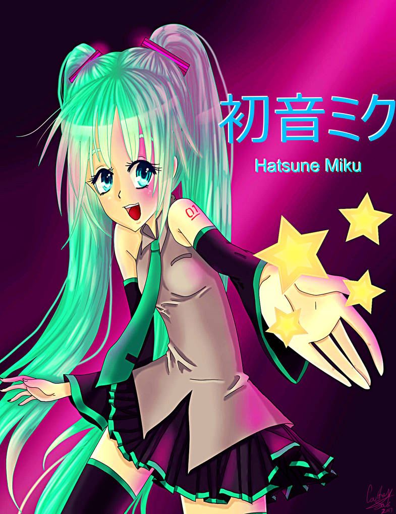 Happy Miku Hatsune By Courtney S Art On Deviantart