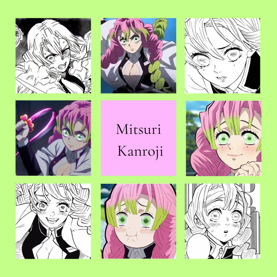 Mitsuri Kanroji Manga Vs Anime Moodboard By Greenbeen24 On Deviantart