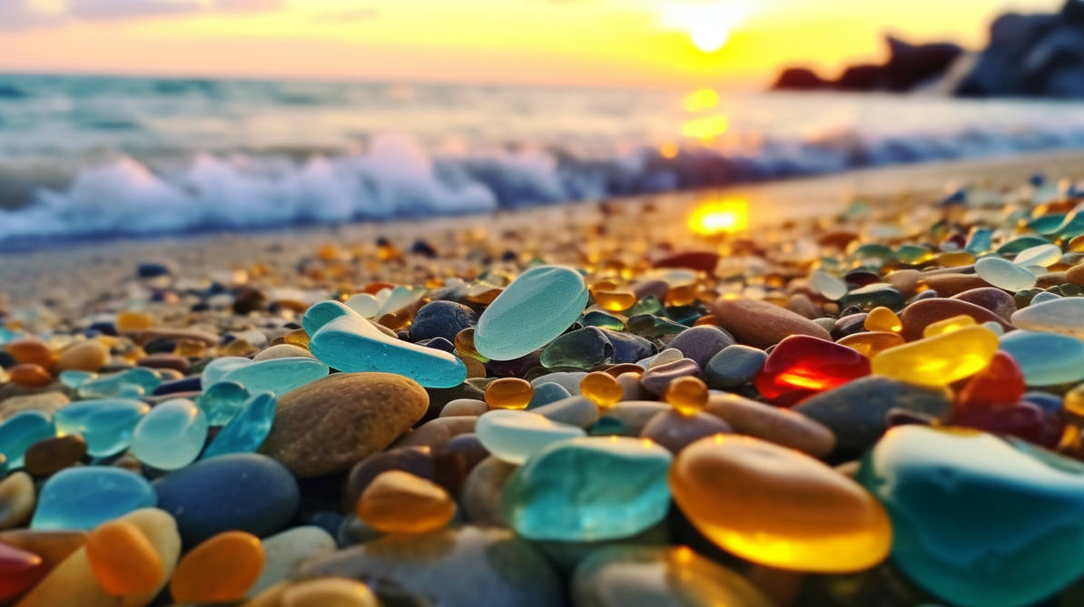 Seaglass Beach - Golden Hour by ImaginaryDawning on DeviantArt Seaglass Beach - Golden Hour by ImaginaryDawning on DeviantArt