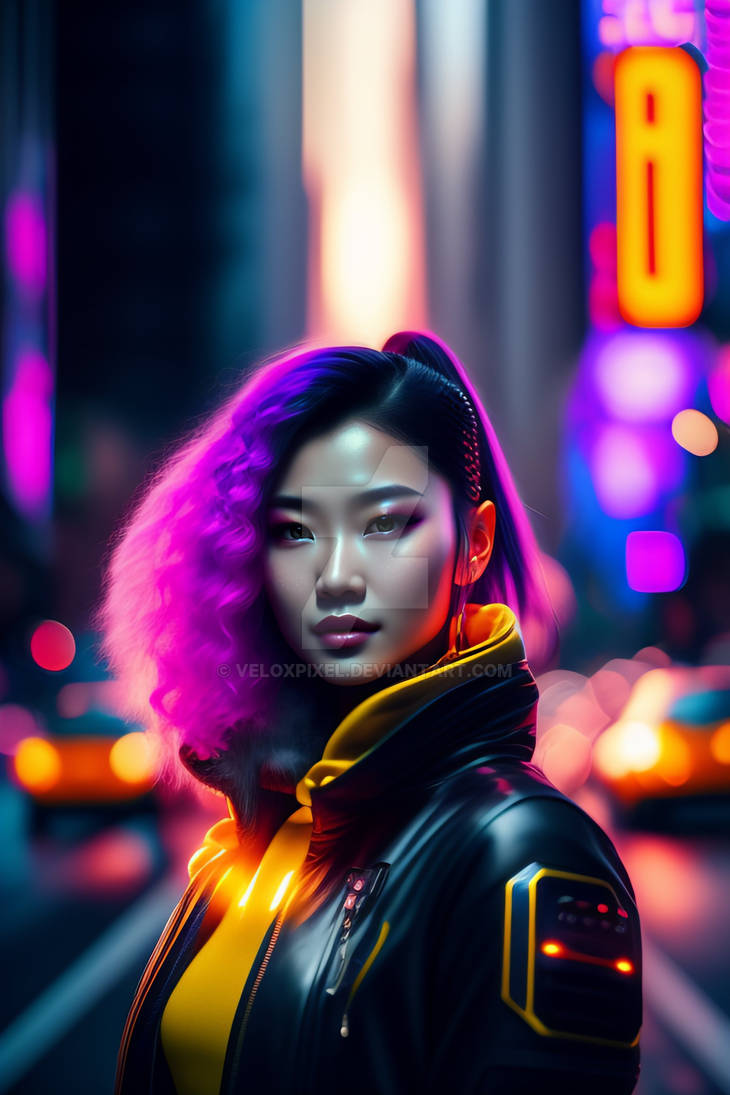 Cyberpunk Beautiful Cute Cyborg Girl 3 By Veloxpixel On Deviantart