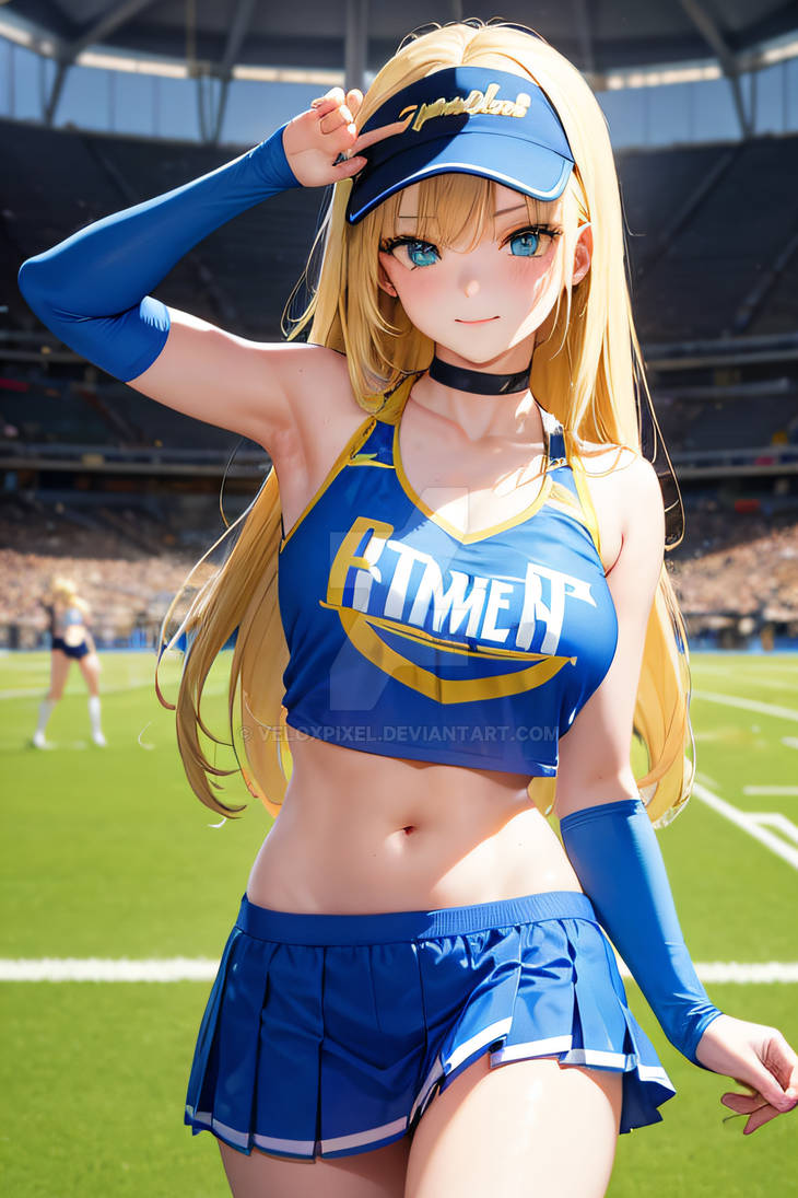 Young Girl 18 Years Old Cheerleader Dressed In Blu By Veloxpixel On