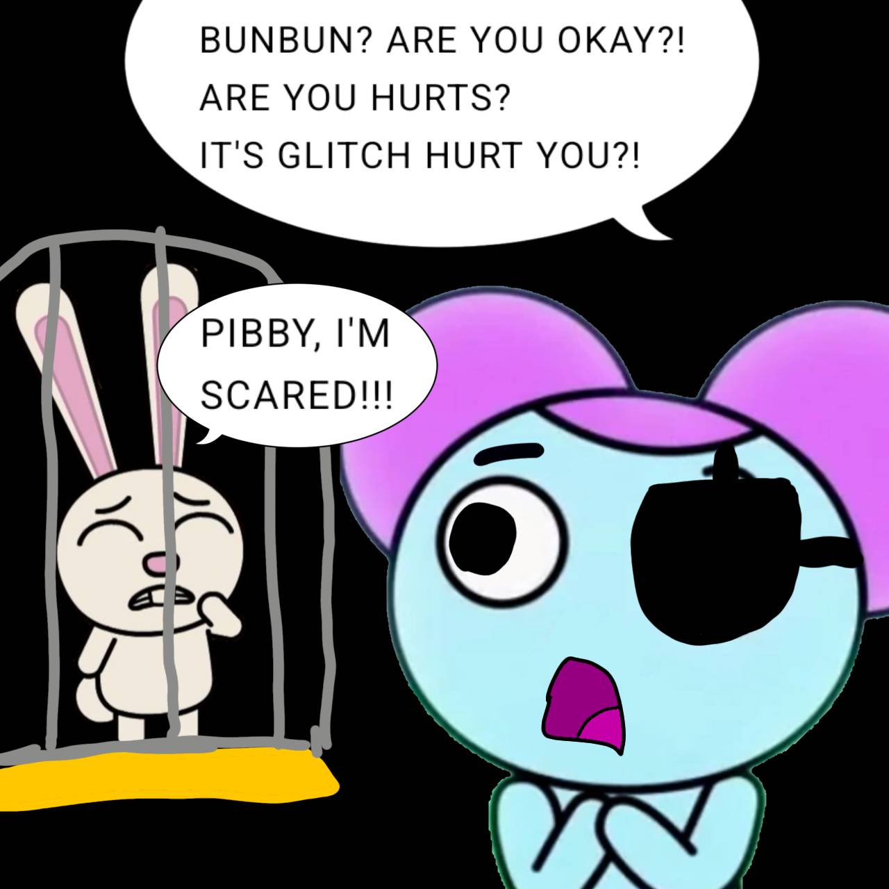 Pibby Talk with BunBun inside The Glitch's Body by MelodyHiro on DeviantArt Pibby Talk with BunBun inside The Glitch's Body by MelodyHiro on DeviantArt