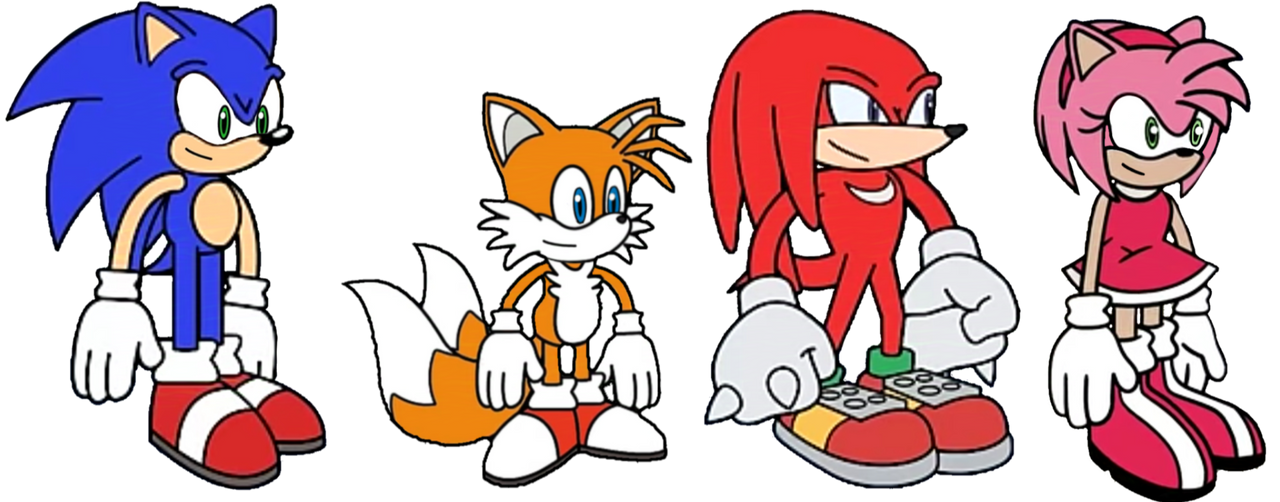 Sonic Tails Knuckles And Amy Gametoons Style By Lidni56 On Deviantart