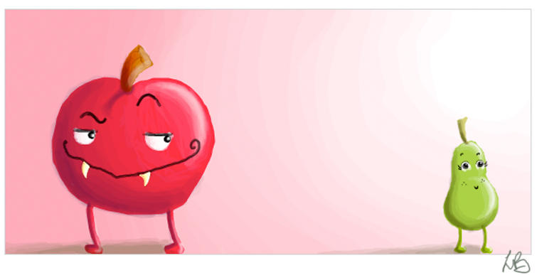Hungry Apple by linzo-brummba on DeviantArt