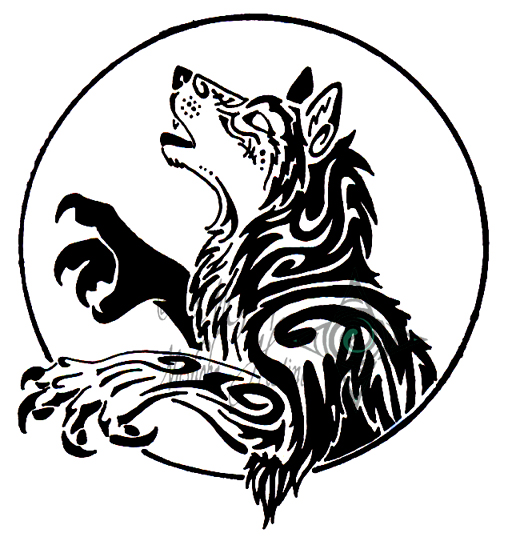Wolf in the Moon -tribal- by Nashoba-Hostina on DeviantArt
