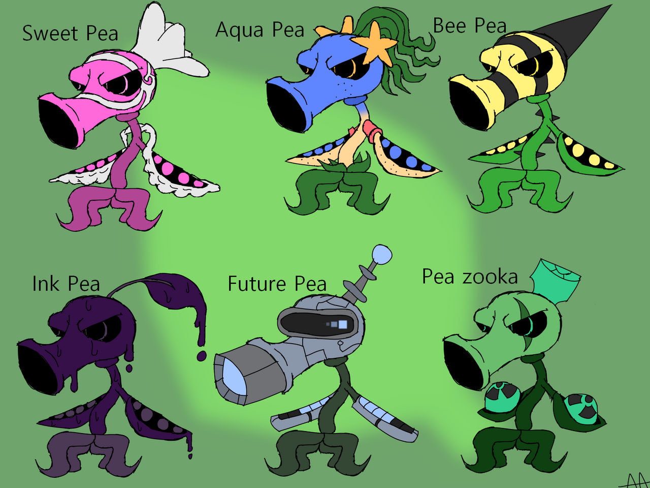 Peashooter Fan Variants By Autisticartist26 On Deviantart