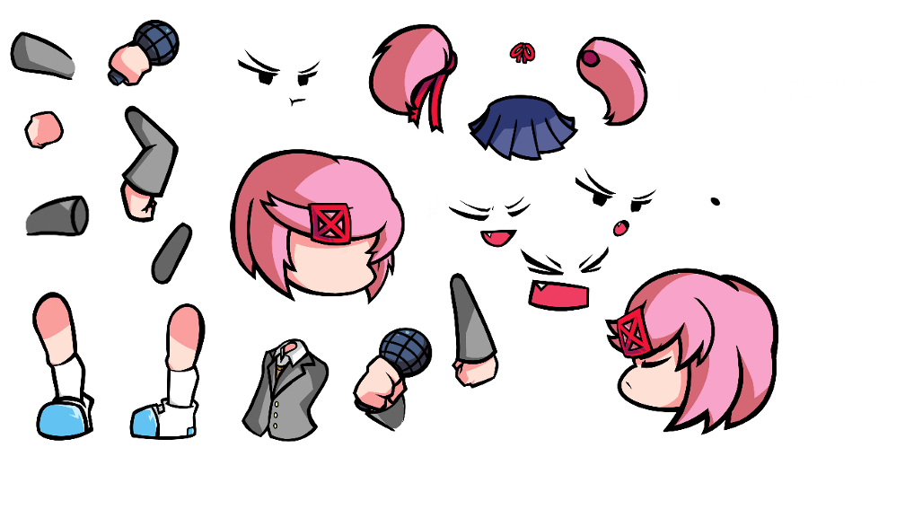 Natsuki Fnf Body Parts Sprite By Sonicjrthecoolest On Deviantart