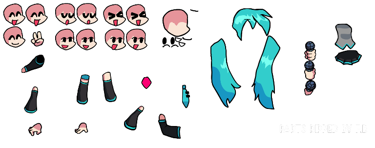 Hatsune Miku Fnf Body Parts By Sonicjrthecoolest On Deviantart