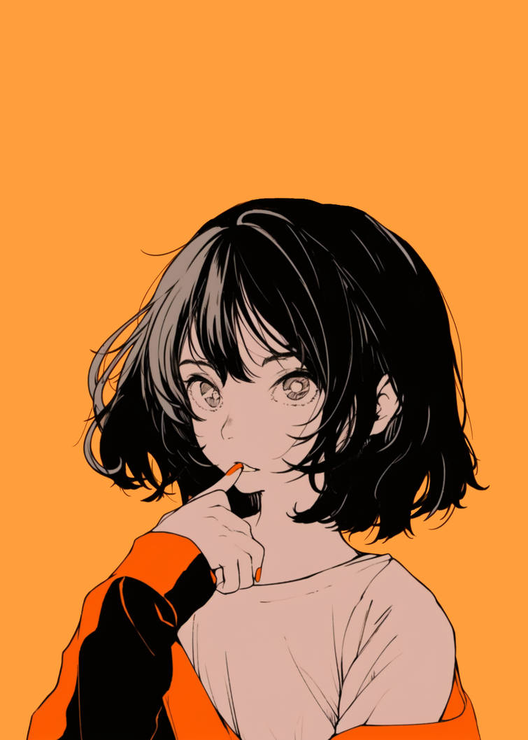 Anime Girl Biting Finger Unfinished By Papersai On Deviantart