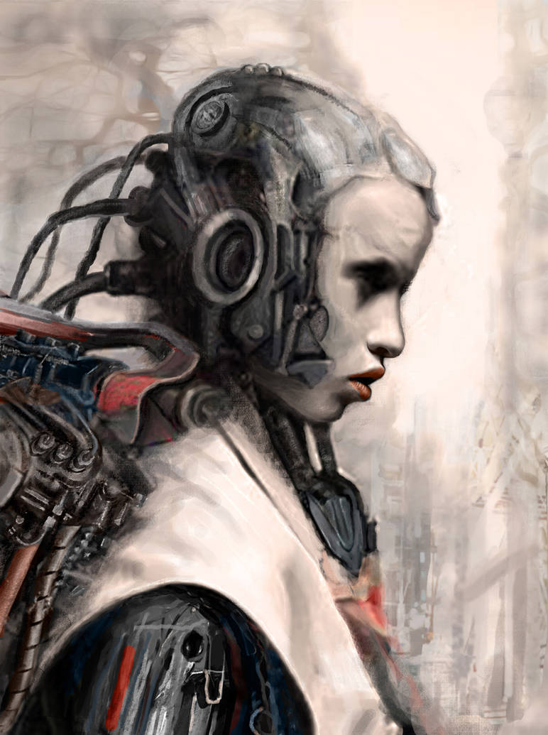 Cyborg Girl At Charging Station By Vancoralart On Deviantart