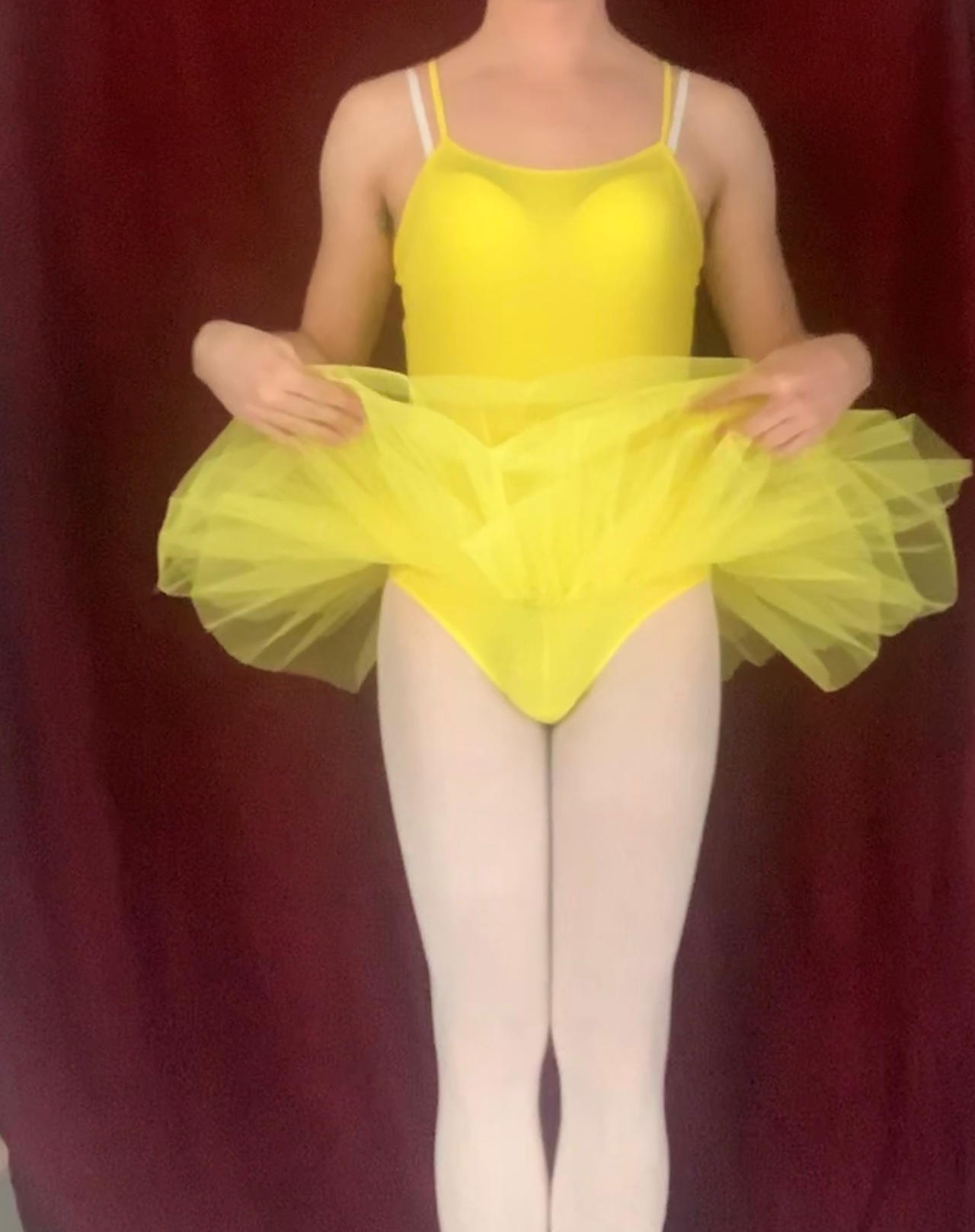Yellow Dance Leotard Sissy Georgie Show The Front By Camillemaroti On
