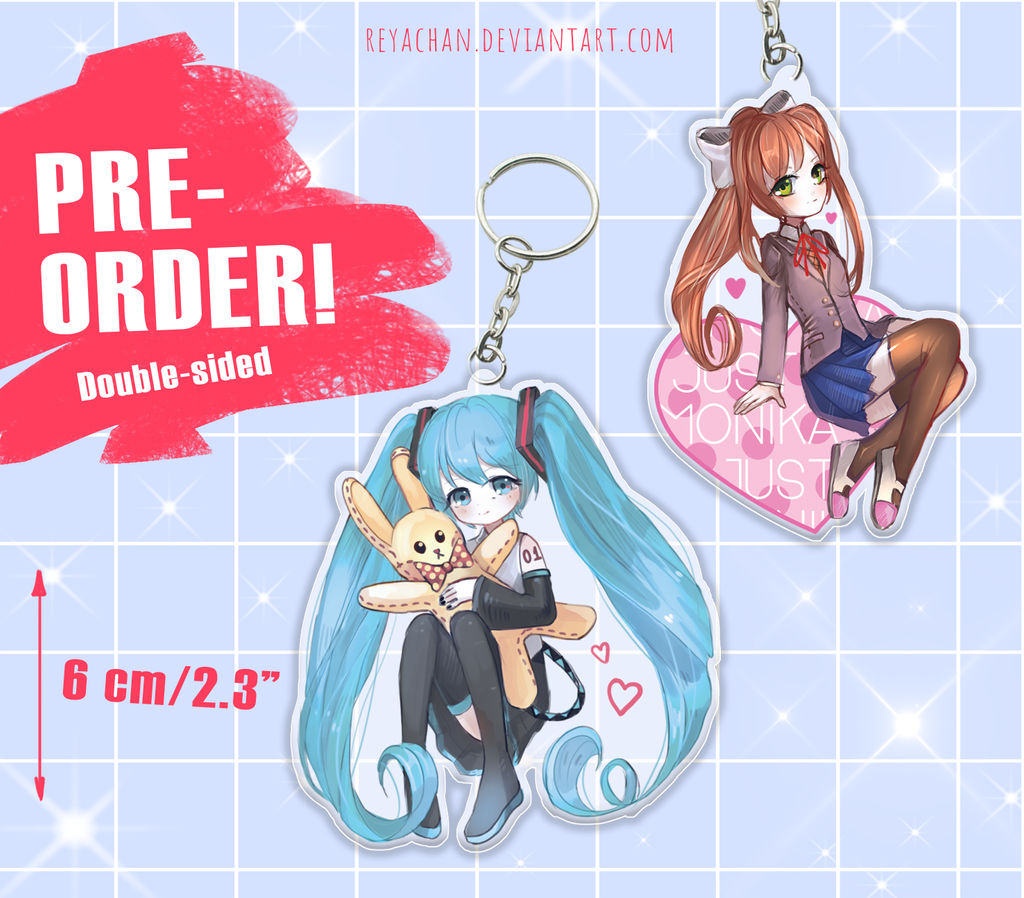 PRE-ORDER | Hatsune Miku Monika | Acrylic Charms by REYAchan on DeviantArt PRE-ORDER | Hatsune Miku Monika | Acrylic Charms by REYAchan on DeviantArt