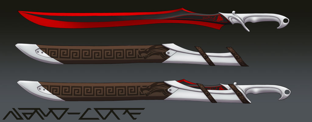 Crimson Elven Longsword Commission By Nano Core On Deviantart
