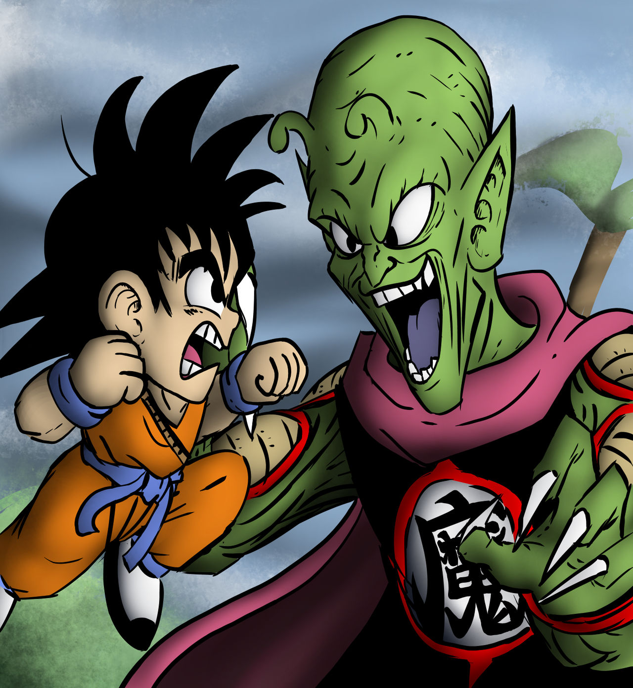 Goku vs. Piccolo Daimao by warahi on DeviantArt Goku vs. Piccolo Daimao by warahi on DeviantArt