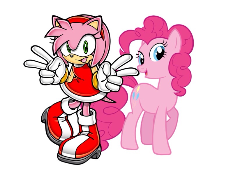 Amy Rose And Pinkie Pie By Amyrosefan201 On Deviantart