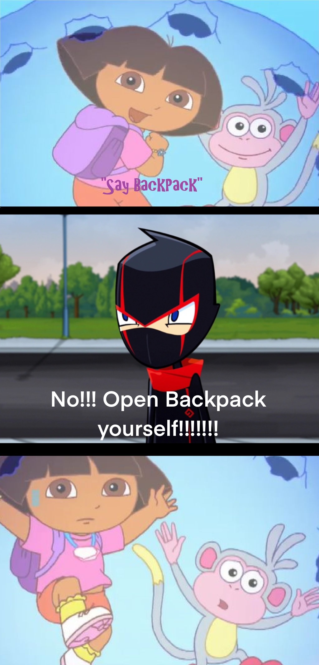 Randy tells Dora to open the backpack herself by 07Maria on DeviantArt Randy tells Dora to open the backpack herself by 07Maria on DeviantArt