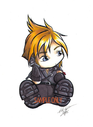 Chibi Cloud sticker design by Bee-chan on DeviantArt