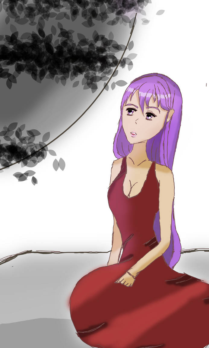 Purple Haired Anime Girl By Xpencilgirl On Deviantart