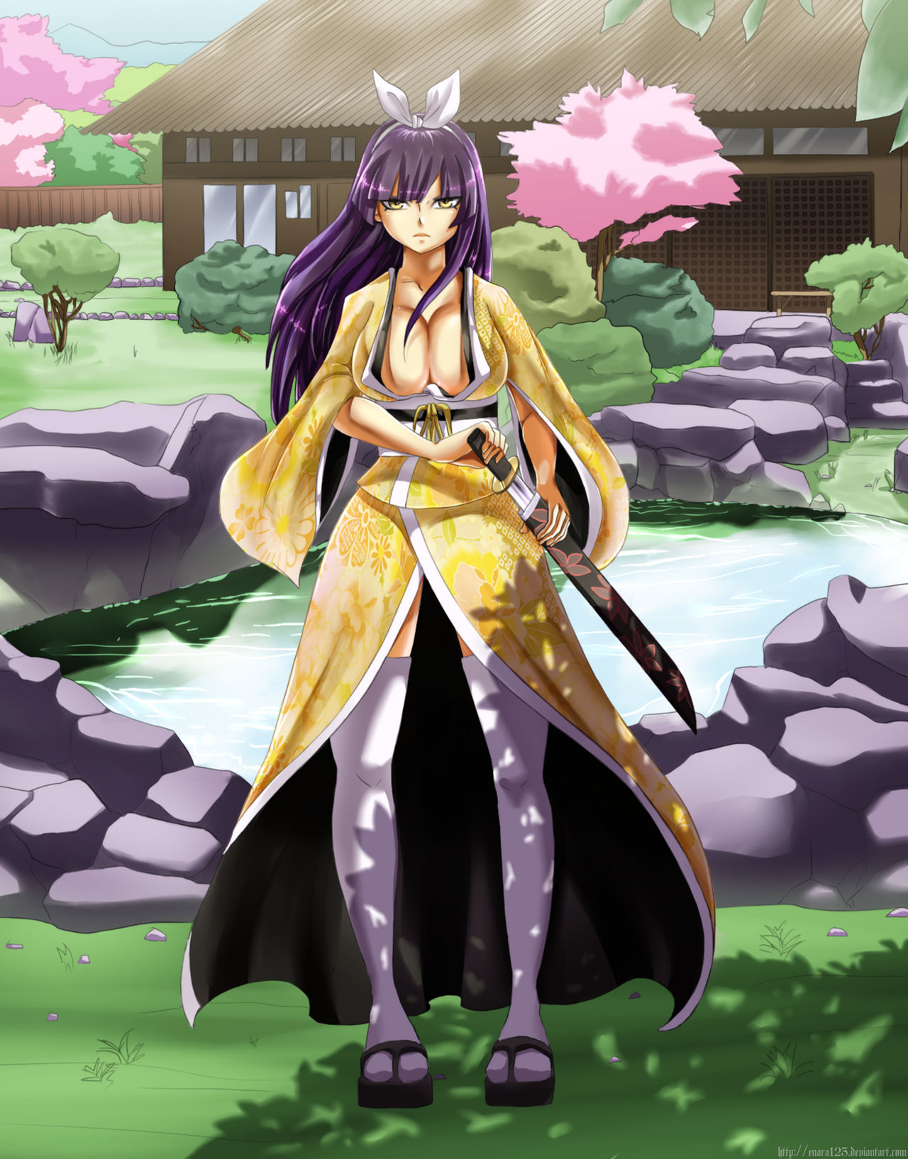 Kagurayellow Kimonocommission By Enara123 On Deviantart