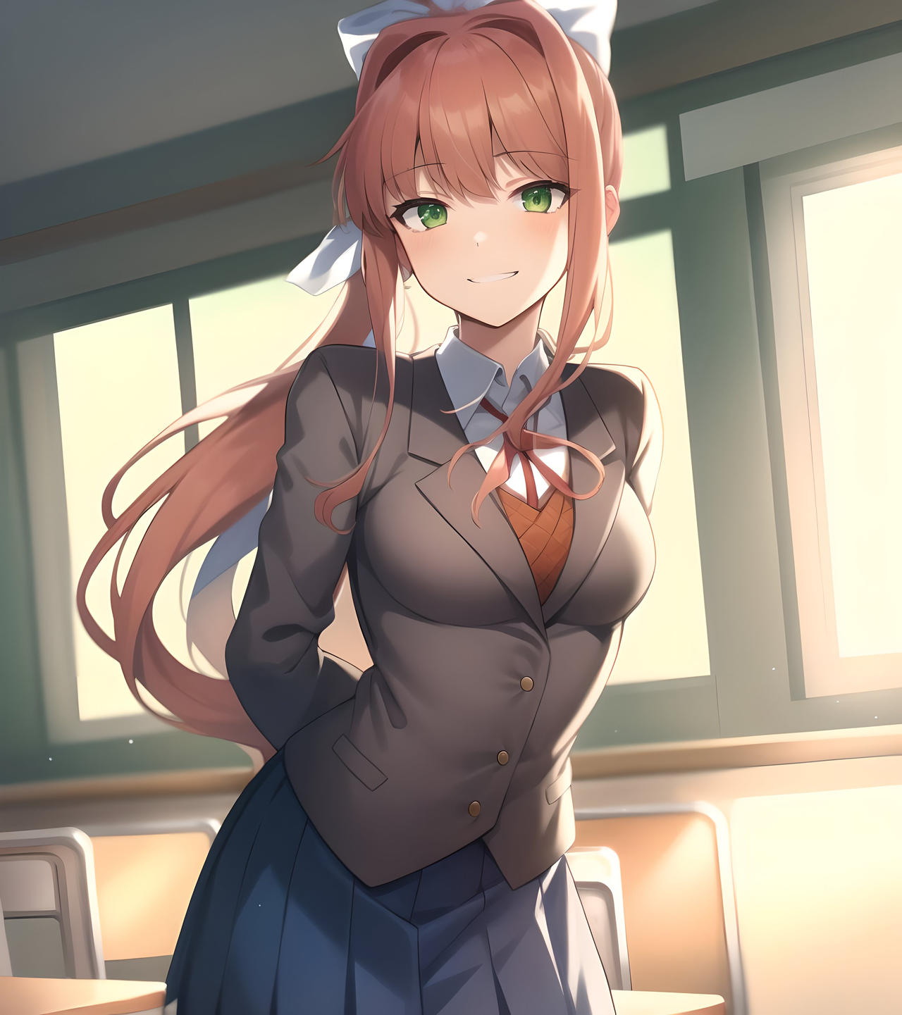 Monika grin (Ai generated) by yasosenpai on DeviantArt Monika grin (Ai generated) by yasosenpai on DeviantArt